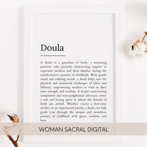 Doula Definition Printable Wall Art. Editable Gift for Doula. Doula ...