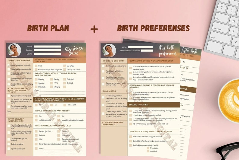 Doula Bundle: Birth Plan, Labor and Delivery Positions, Stages of Labor ...