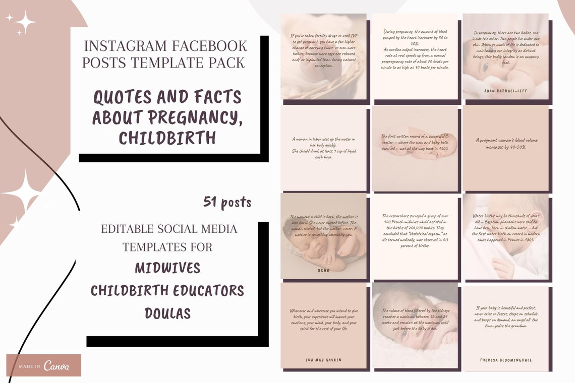 Pregnancy and Birth Quotes and Facts in Instagram, Facebook Post ...