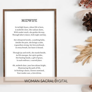Digital Editable "love Divine" Midwife Poem, Personalized Gift, Nursery ...