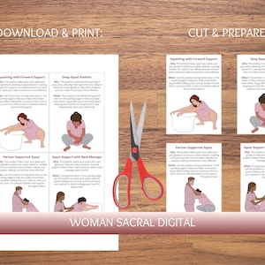 Labor and Delivery Positions Flashcards, Digital Cards With Child Birth ...