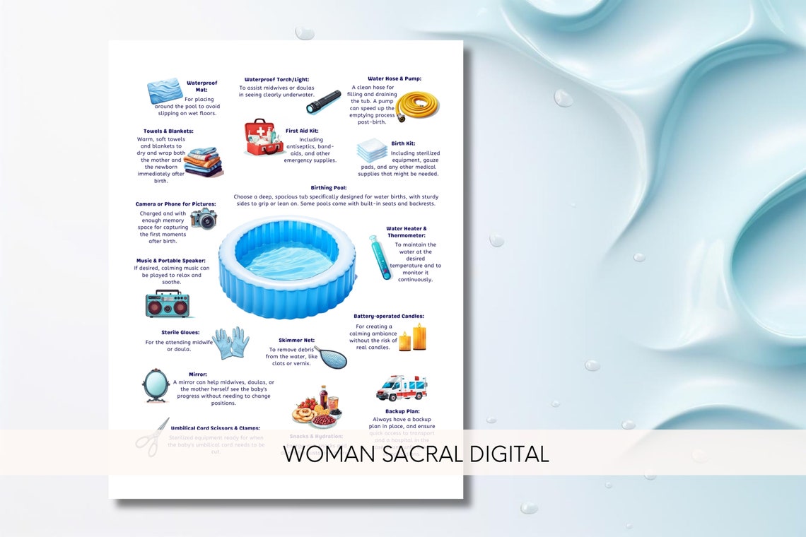 Ultimate Water Birth Digital Handout Kit Comprehensive Guide, Poster ...