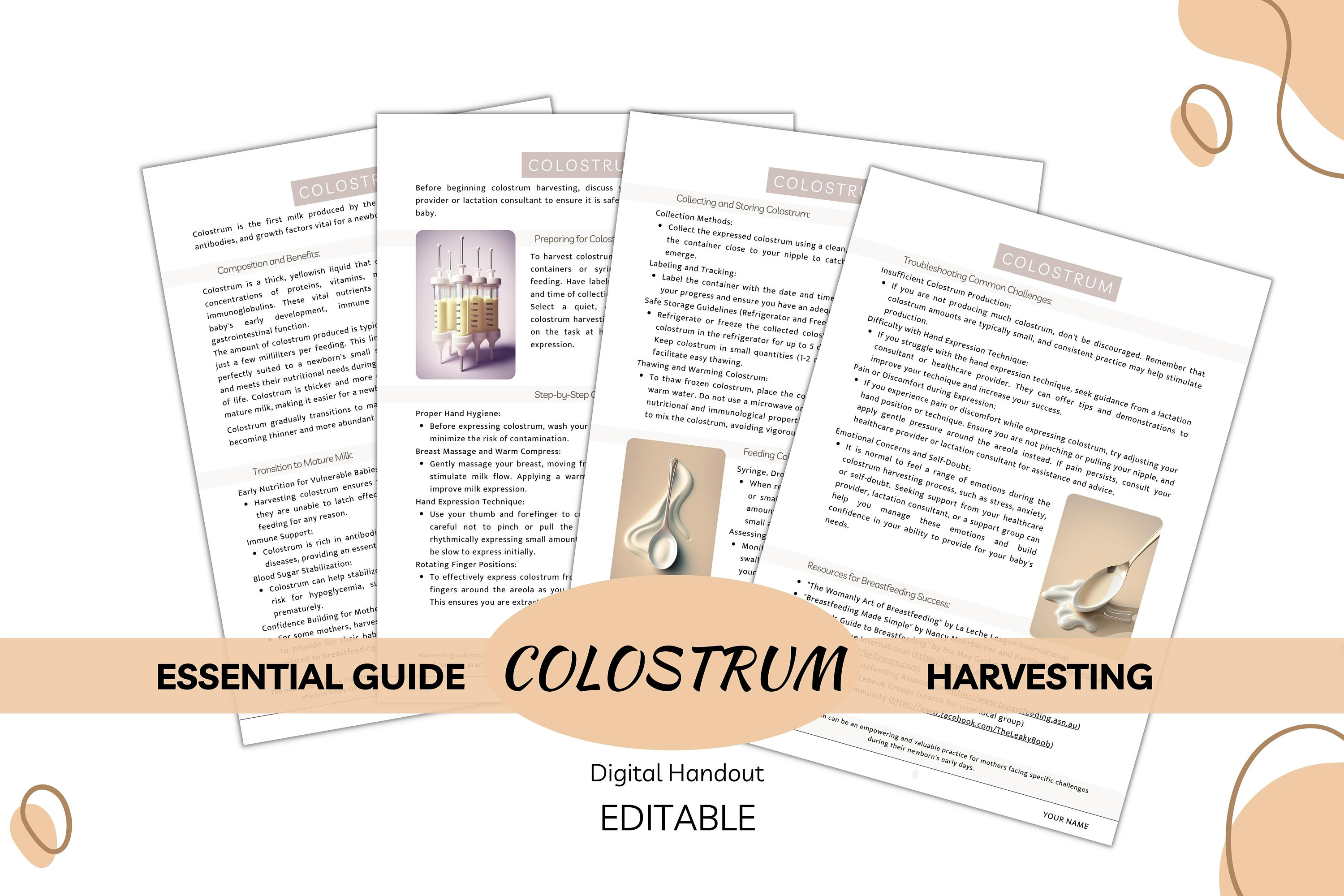 The Essential Guide to Colostrum Harvesting Editable Digital - Etsy