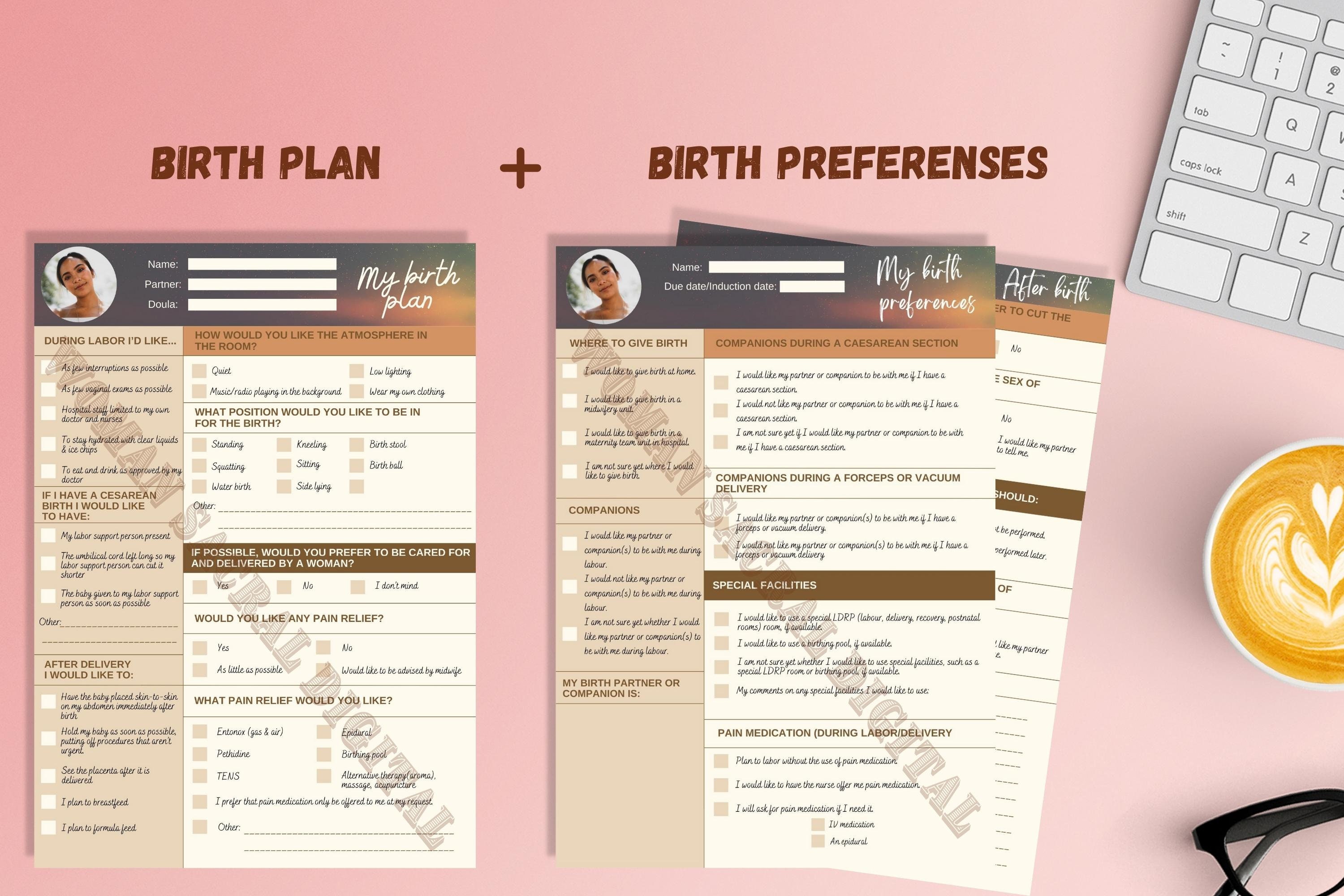 Birth Plan and Birth Preference. Editable Birth Plan Template ...