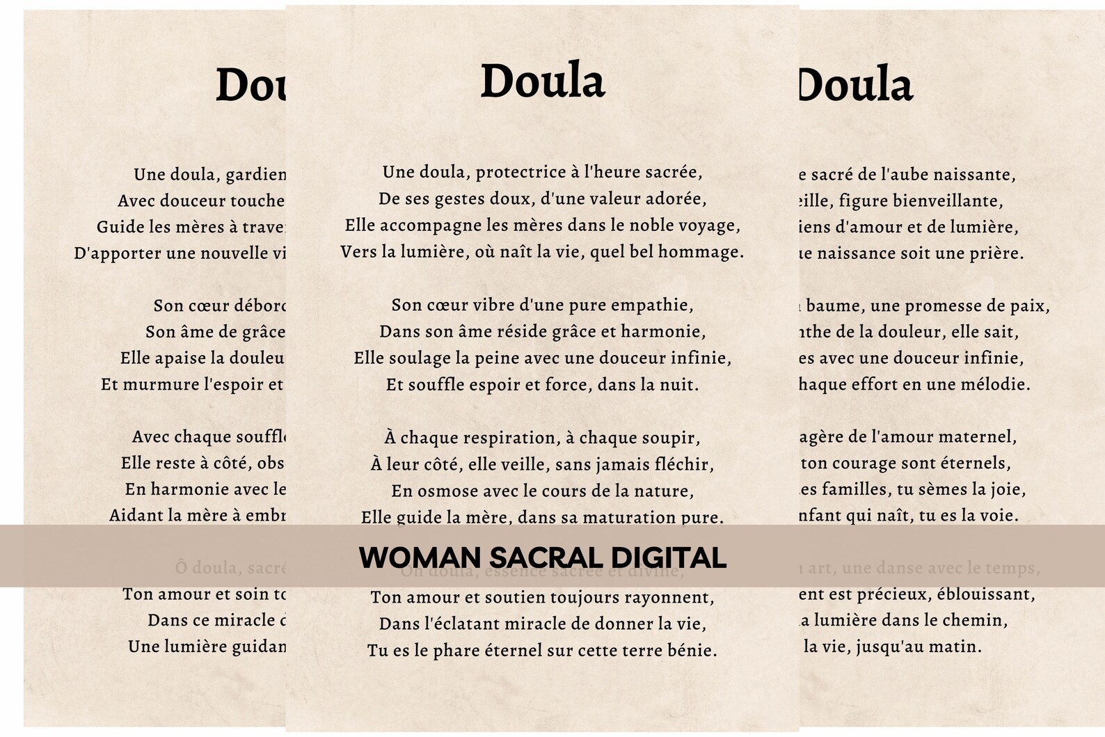 Posters Poèmes Doula | Art Digital Inspirant | Cadeau Remerciement ...