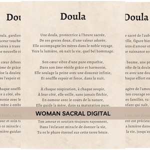 Posters Poèmes Doula | Art Digital Inspirant | Cadeau Remerciement ...