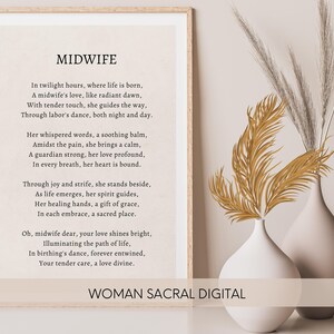 Digital Editable "love Divine" Midwife Poem, Personalized Gift, Nursery ...