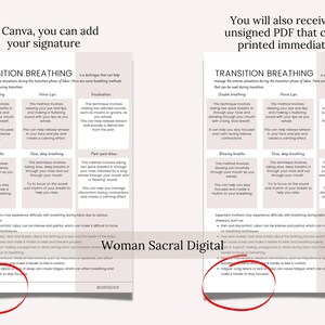 Breathing Techniques for Labor and Birth Poster for Doulas, Birth ...