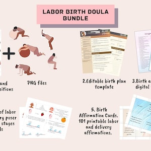 Doula Bundle: Birth Plan, Labor and Delivery Positions, Stages of Labor ...