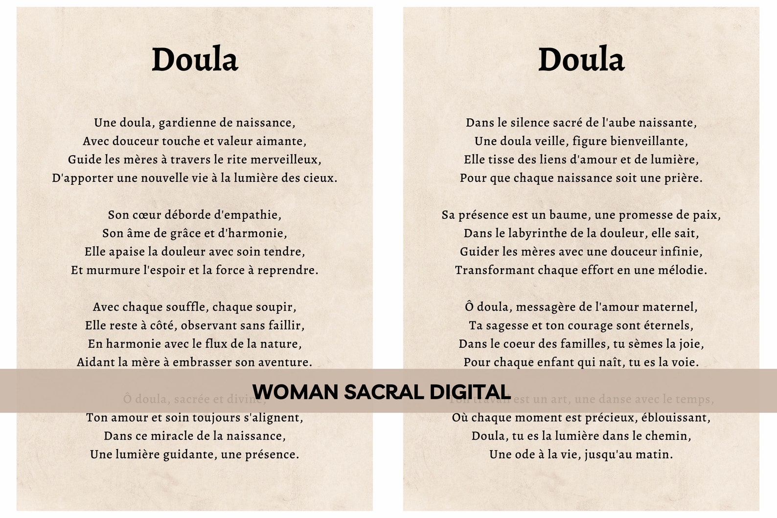 Posters Poèmes Doula | Art Digital Inspirant | Cadeau Remerciement ...