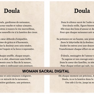 Posters Poèmes Doula | Art Digital Inspirant | Cadeau Remerciement ...