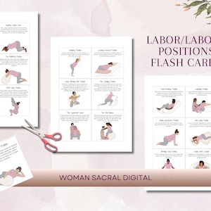 75 Labor and Delivery Positions PNG. Labour and Natural Birth Digital ...