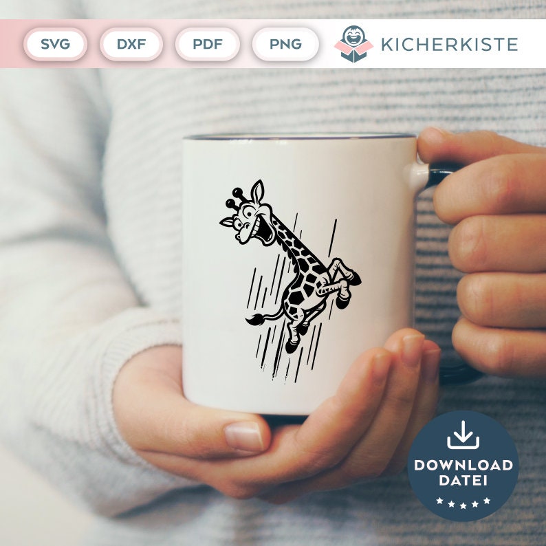 Plotterdatei Giraffe SVG PNG Deutsche Schneidedatei Clipart Für T-shirt Verrückte Giraffe Zum ...