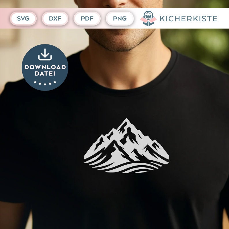 Bundle Plotterdatei Berge SVG PNG Deutsche Schneidedatei Clipart für T-Shirt Berge & Wandern ...