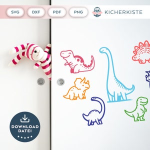 Bundle Plotterdatei Dinos SVG PNG Deutsche Schneidedatei Clipart Dinosaurier Selbst Drucken ...