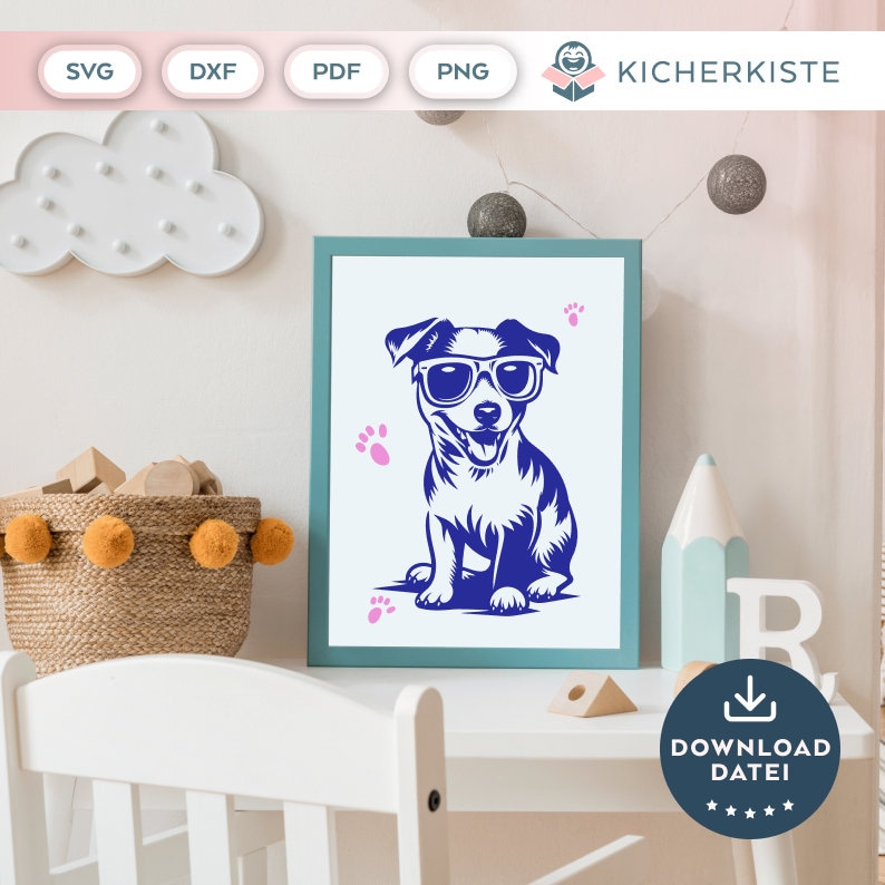 Bundle Plotterdatei Hunde SVG PNG Deutsche Schneidedatei Clipart 6 Coole Jack Russell Hunde Zum ...