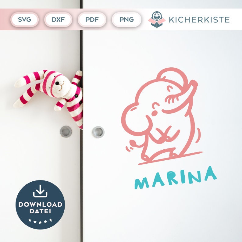 Bundle Plotterdatei Elefanten SVG PNG Deutsche Schneidedatei Clipart für T-Shirt süße Elefanten ...