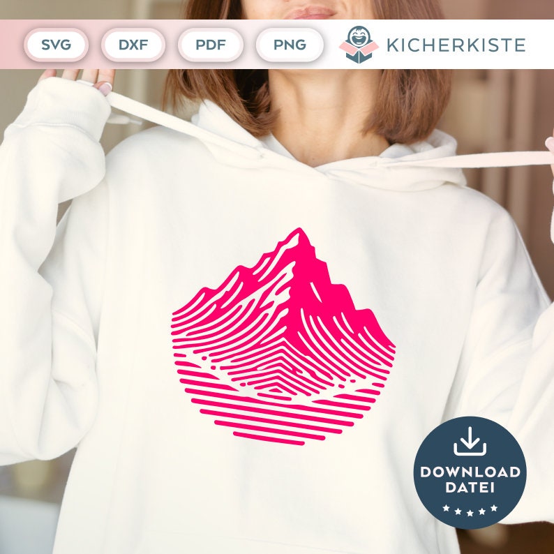 Bundle Plotterdatei Berge SVG PNG Deutsche Schneidedatei Clipart für T-Shirt Berge & Wandern ...