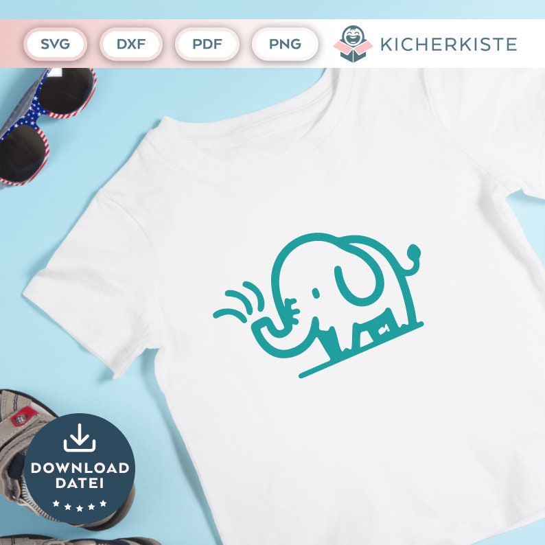 Bundle Plotterdatei Elefanten SVG PNG Deutsche Schneidedatei Clipart für T-Shirt süße Elefanten ...