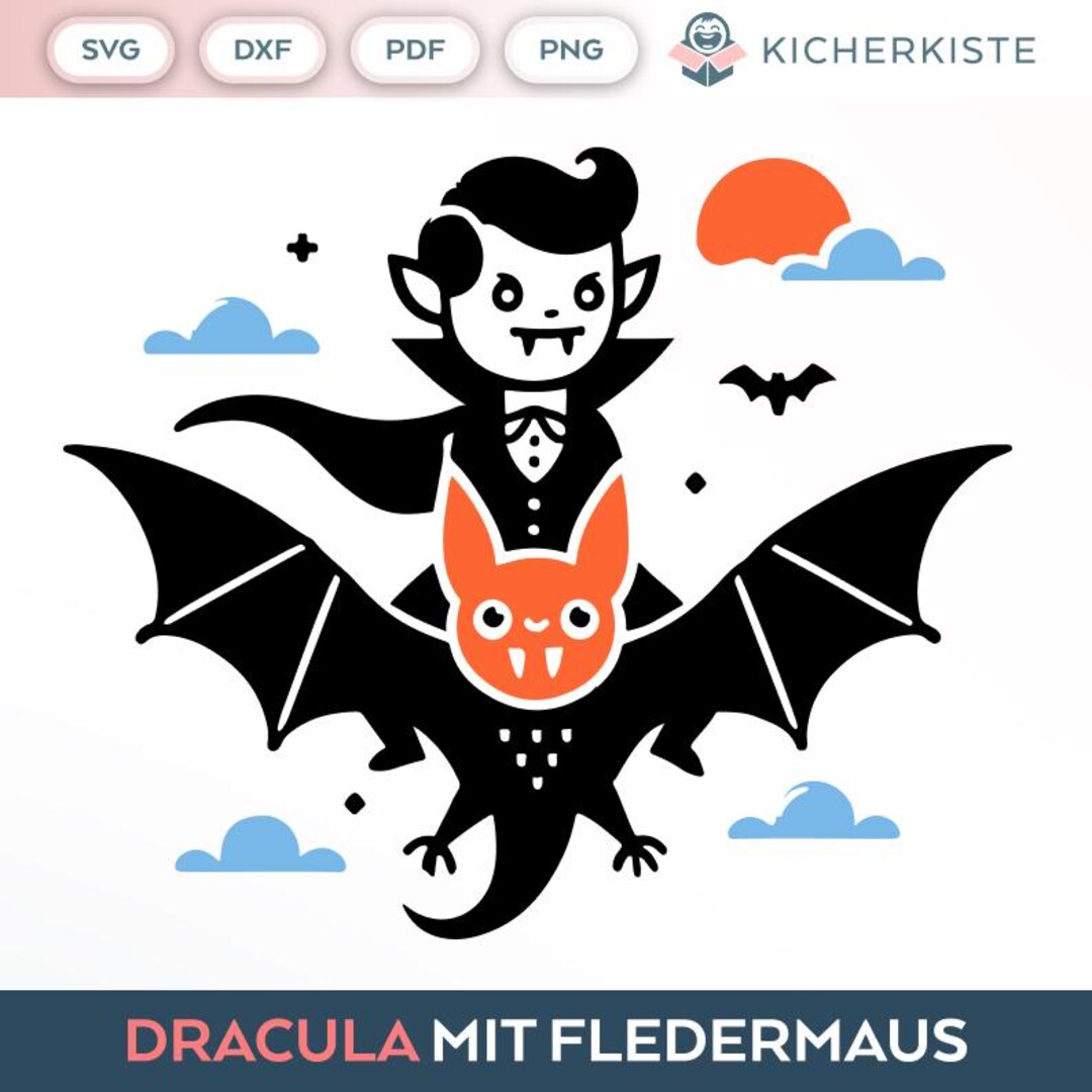 Plotterdatei Fledermaus Vampir SVG PNG Halloween Bat Clipart Scary Halloween Svg Selbst Drucken ...