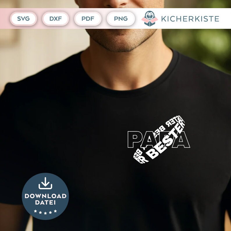 Plotterdatei Bester Papa SVG PNG Deutsche Schneidedatei Clipart Für T-shirt Vatertag Zum Selbst ...