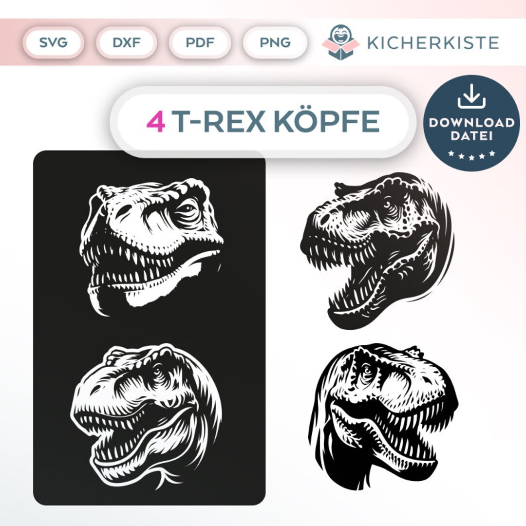 Bundle Plotterdatei Dinos SVG PNG Deutsche Schneidedatei Clipart Dinosaurier Selbst Drucken ...
