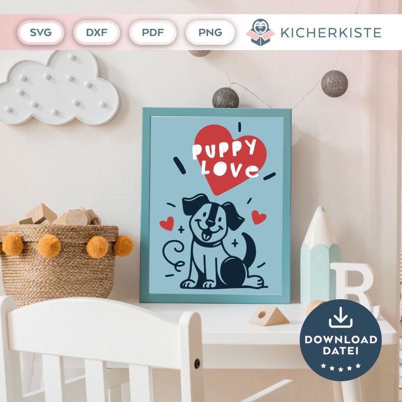 Bundle Plotterdatei Hunde SVG PNG Deutsche Schneidedatei Clipart Für T-shirt Hunde Mit Herz Zum ...