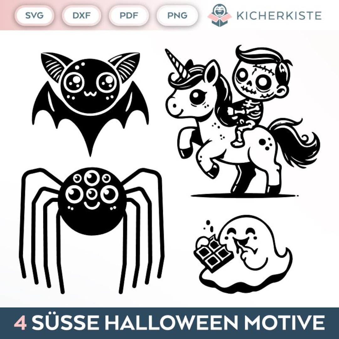 Bundle Plotterdatei Halloween SVG PNG Halloween Motive Clipart Halloween Spider Svg Selbst ...