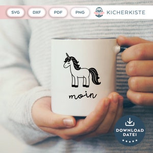 Bundle Plotterdatei Einhörner SVG PNG Deutsche Schneidedatei Clipart Einhorn selbst drucken ...