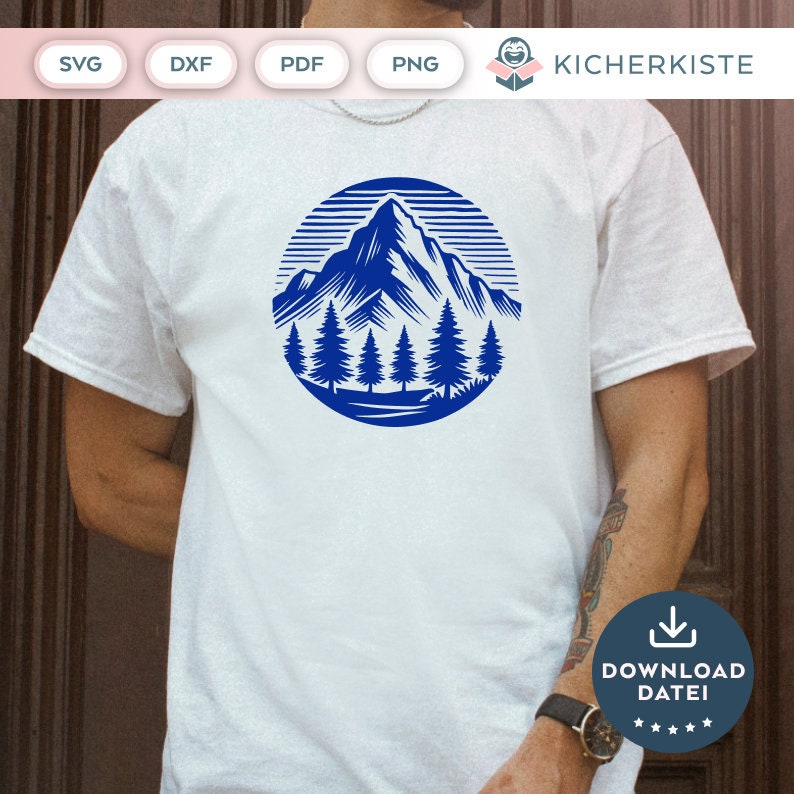 Bundle Plotterdatei Berge SVG PNG Deutsche Schneidedatei Clipart für T-Shirt Berge & Wandern ...
