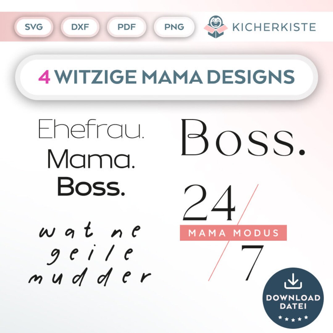 Bundle Plotterdatei Beste Mama SVG PNG Deutsche Schneidedatei Clipart Für T-shirt Muttertag Zum ...