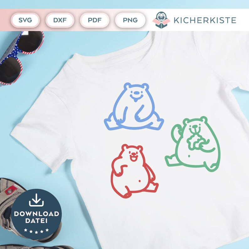 Bundle Plotterdatei Bären SVG PNG Deutsche Schneidedatei Clipart Für T-shirt Witziger Bär Zum ...