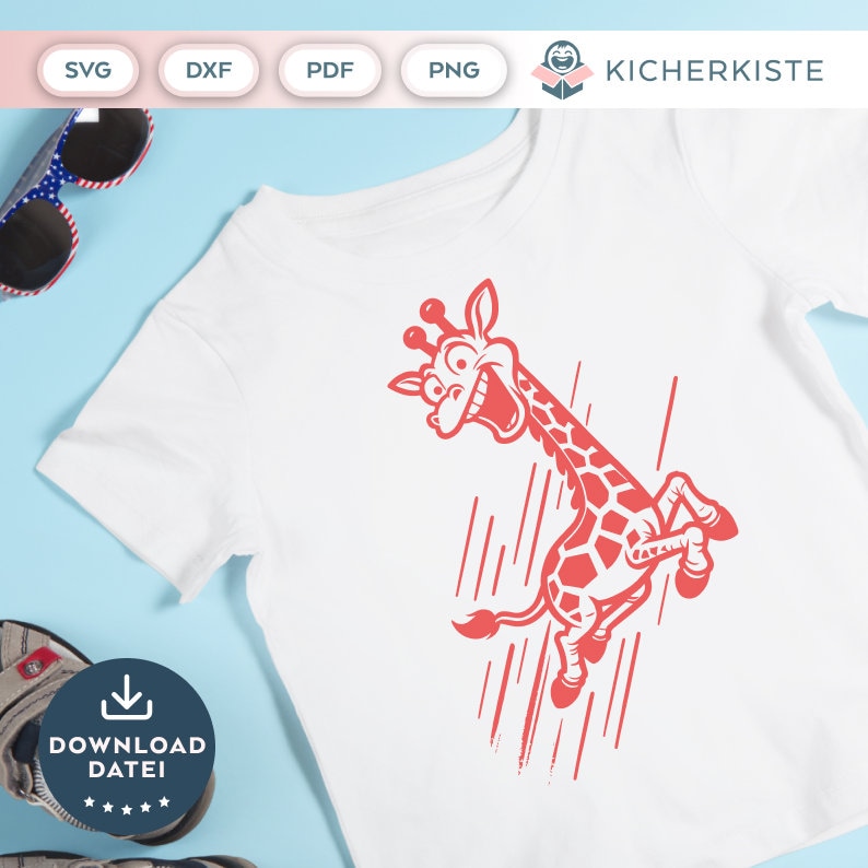 Plotterdatei Giraffe SVG PNG Deutsche Schneidedatei Clipart Für T-shirt Verrückte Giraffe Zum ...
