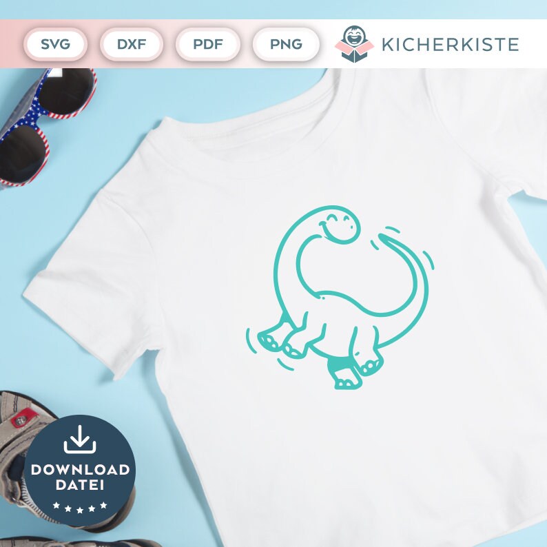 Bundle Plotterdatei Süße Dinos SVG PNG Deutsche Schneidedatei Clipart Dinosaurier Selbst Drucken ...