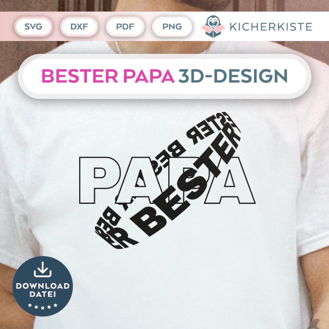 Plotterdatei Bester Papa SVG PNG Deutsche Schneidedatei Clipart Für T-shirt Vatertag Zum Selbst ...