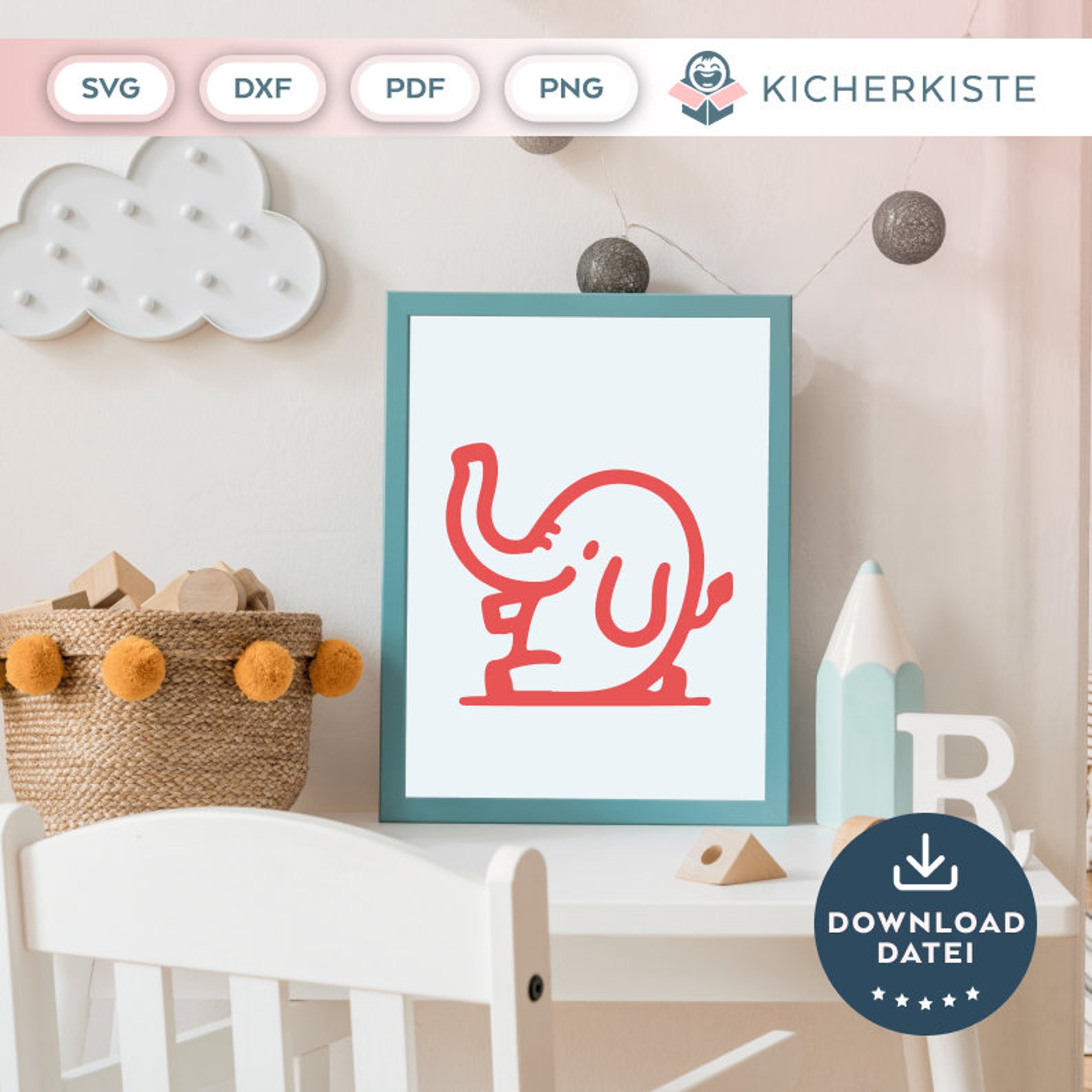 Bundle Plotterdatei Elefanten SVG PNG Deutsche Schneidedatei Clipart für T-Shirt süße Elefanten ...