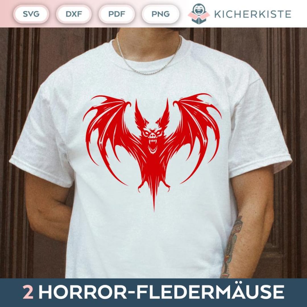 Plotterdatei Horror Fledermaus SVG PNG Halloween Bat Clipart Scary Halloween Svg Selbst Drucken ...