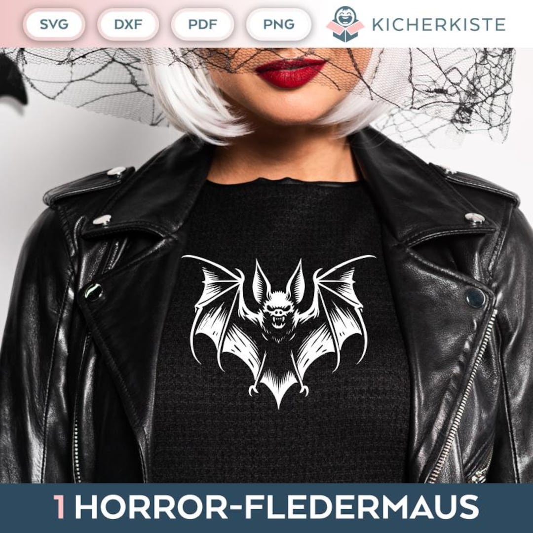 Plotterdatei Horror Fledermaus SVG PNG Halloween Bat Clipart Scary Halloween Svg Selbst Drucken ...