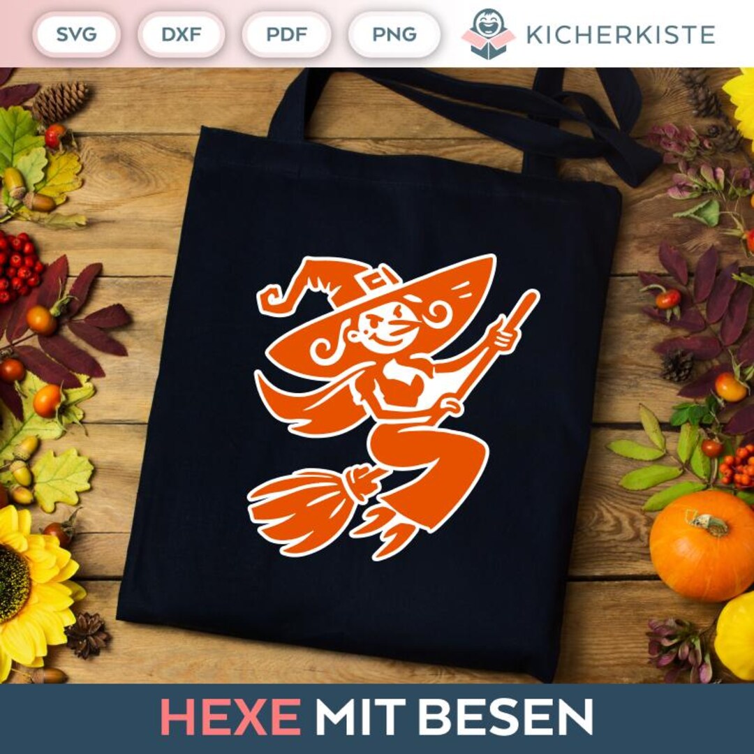 Plotterdatei Halloween Hexe SVG PNG Halloween Hexe Auf Besen Clipart ...