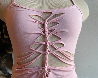 Kandii Infused Slit Weave Crop Top// Festival/rave - Etsy