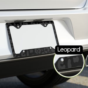 Leopard Print License Plate Frame, Leopard Car Accessories for Women ...