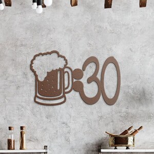 Beer 30 Bar Sign, Beer Thirty Sign for Beer Drinker Gift, Funny Beer ...