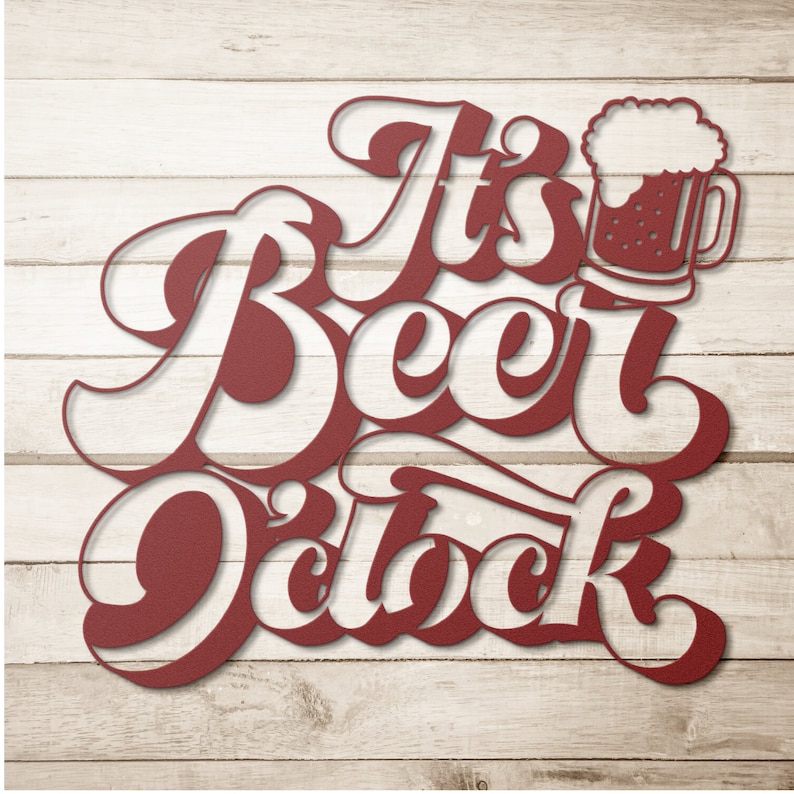 It's Beer O'clock Metal Bar Sign, Beer Mug Sign for Beer Drinker Gifts ...