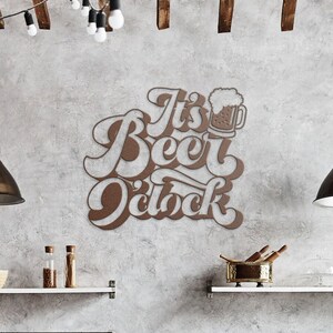 It's Beer O'clock Metal Bar Sign, Beer Mug Sign for Beer Drinker Gifts ...