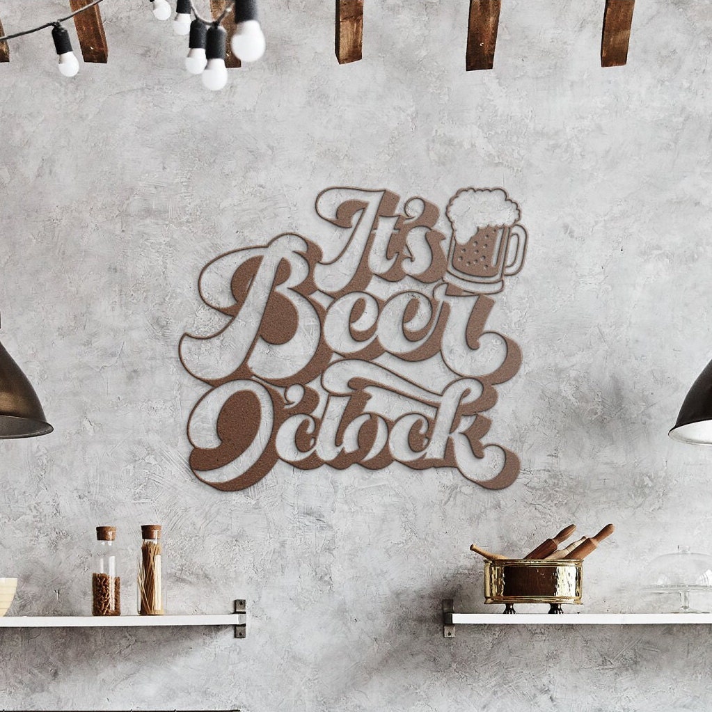 It's Beer O'clock Metal Bar Sign, Beer Mug Sign for Beer Drinker Gifts ...