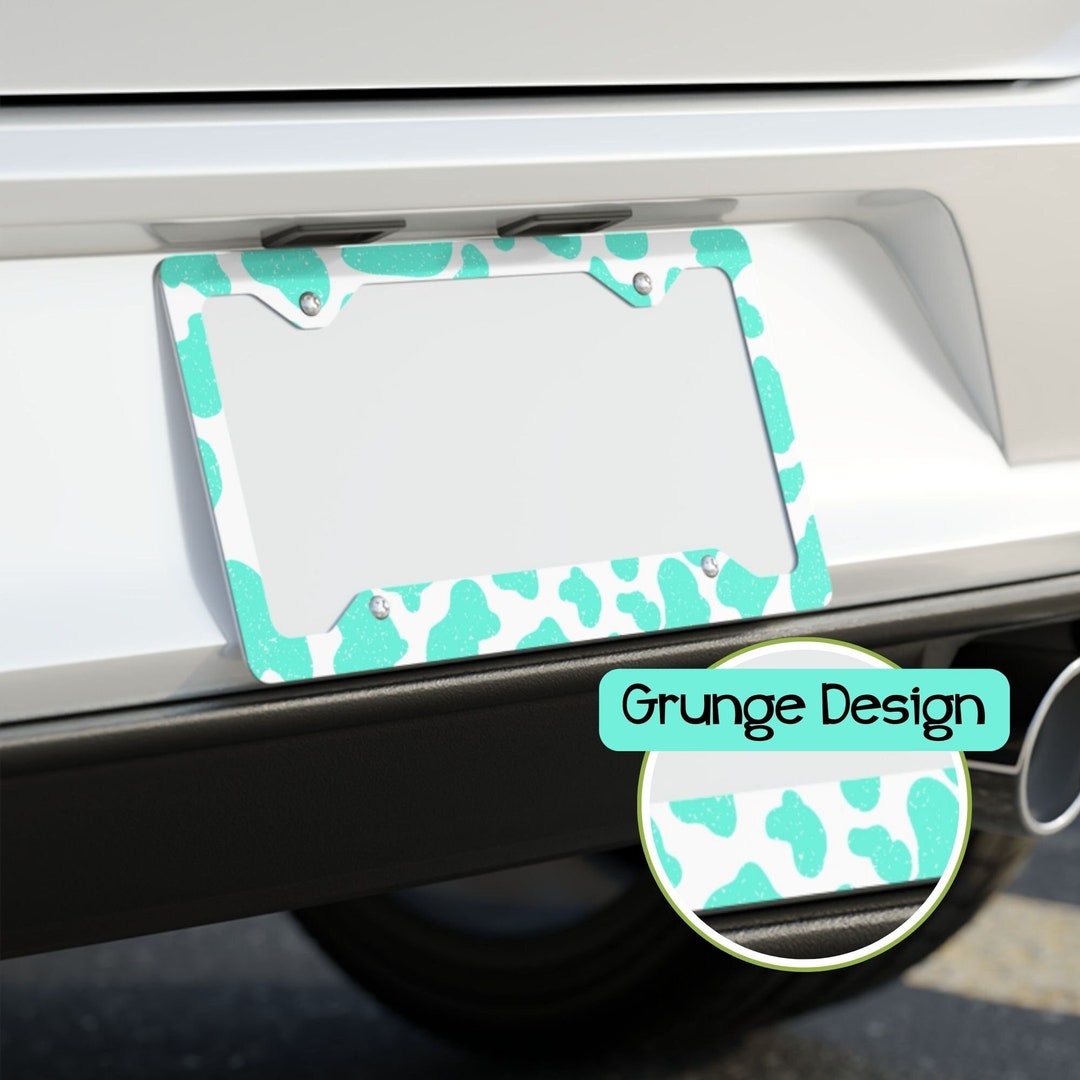 Cow Print License Plate Frame Cow Print Plate Holder Outside Car Decor ...