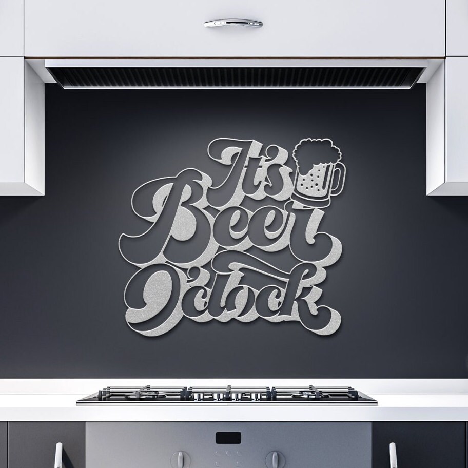 It's Beer O'clock Metal Bar Sign, Beer Mug Sign for Beer Drinker Gifts ...