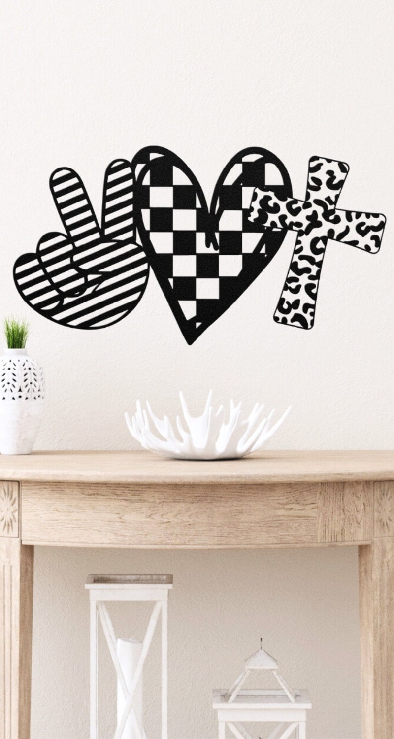 Modern Christian Metal Art Sign, Bible Home Decor Gift for New Home ...