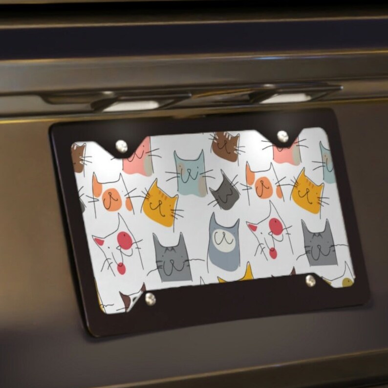 License Plate Cats Cute License Plate Vanity License Plate Front Car ...