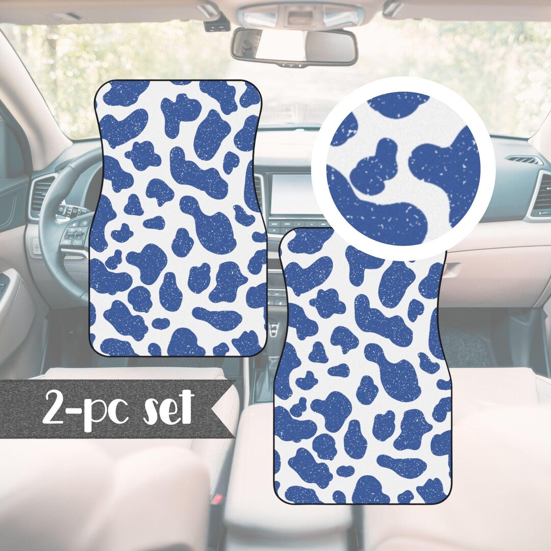 Cute Cow Print Car Mats for Women Cow Car Accessories 2 Piece Car Mat ...